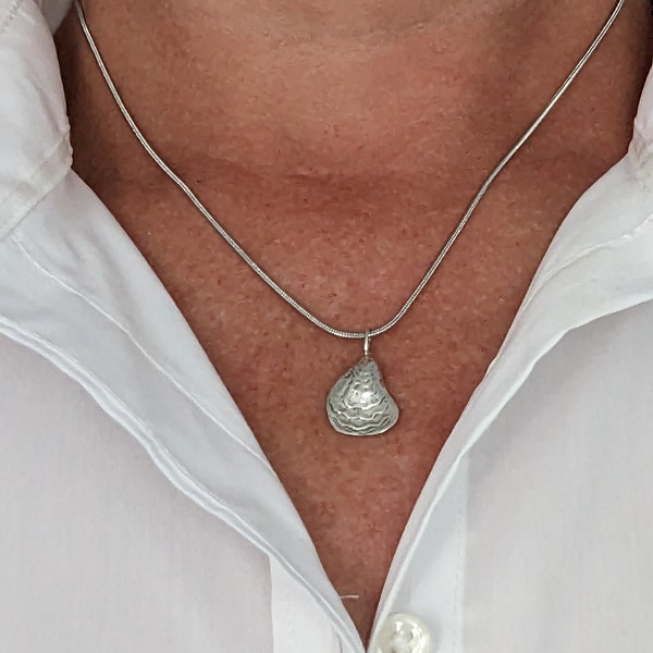 925 Sterling Silver Oxidized Sea Shell Charm, Silver Sea Shell, Sea ...