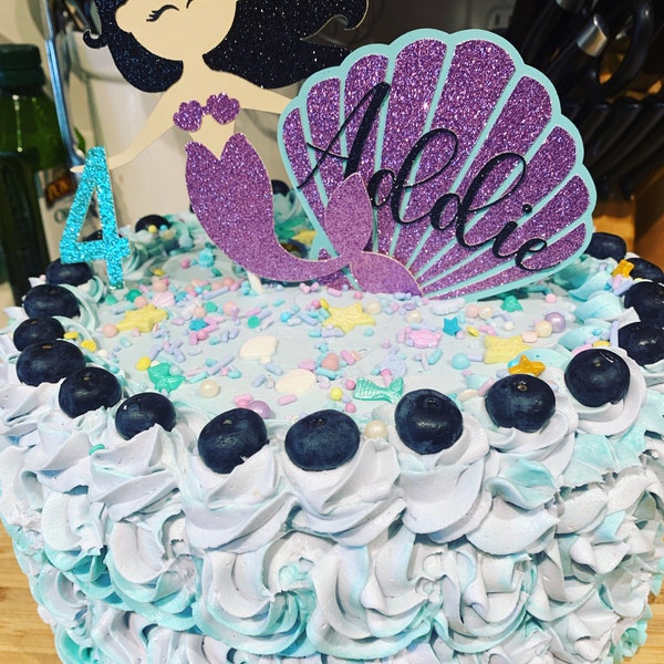Custom Mermaid Cake Topper With Shell - Etsy