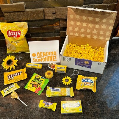 Little Box of Sunshine SUNFLOWER Care Package, Sending Sunshine, Snack ...