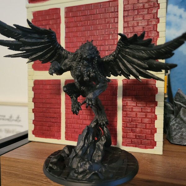 Winged Lion (75mm Base) 3D Printed Resin Miniature | Tabletop Role ...