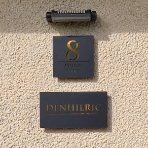 K Smart Sign Modern House Signs Plaque Door Number Street - Etsy UK