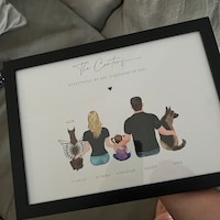 Custom Portrait Family Print, Personalized Gift for Family, Our Family ...