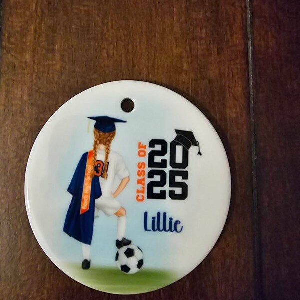 Custom Soccer Graduate Ornament, Soccer Player Graduation Gift ...
