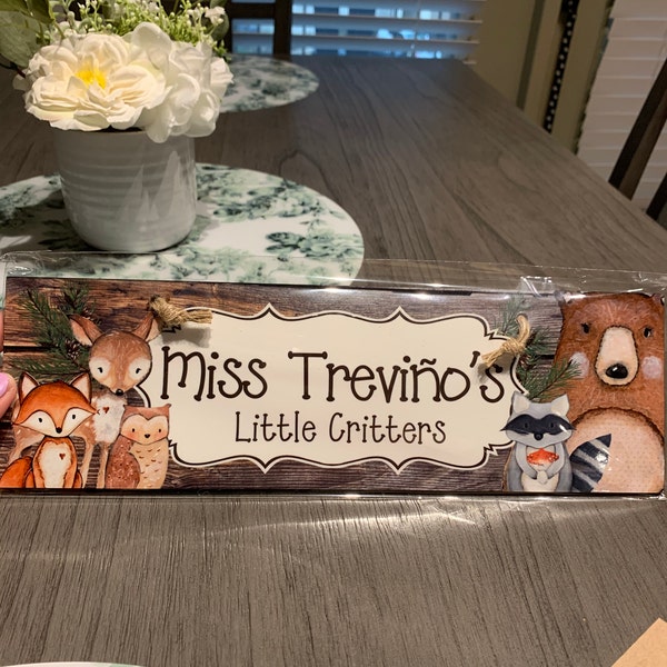 Woodland Animals Classroom Door Sign, Personalized Teacher Door Sign - Etsy