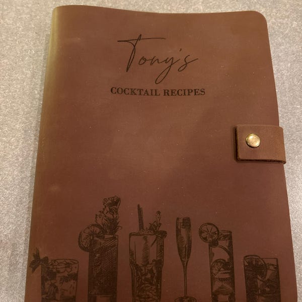 Personalized Cocktail Recipe Book - Drink Recipe Book, Bartender Gift ...