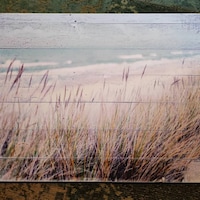 MEERWEH DUO Maritimes Bild auf Holz Leinwand Kunstdruck Meer Ostsee Nordsee Möwen Wanddeko ...