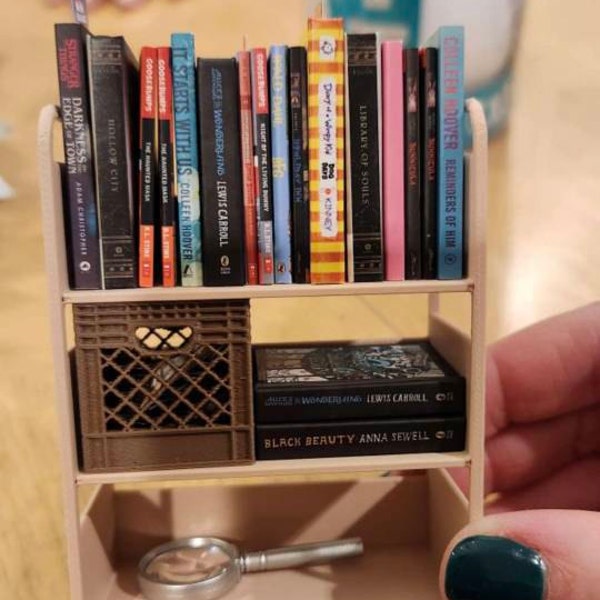 1/6 Scale 3 Shelf Mini Library Cart/ Mini Brands Books / Mini Books ...