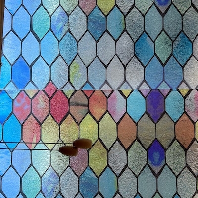 3D Matte Stained Glass Window Decal Custom Size UV Protection Static ...