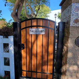 Place Deliveries Inside Box Metal Sign Rustic Looking Customizable ...