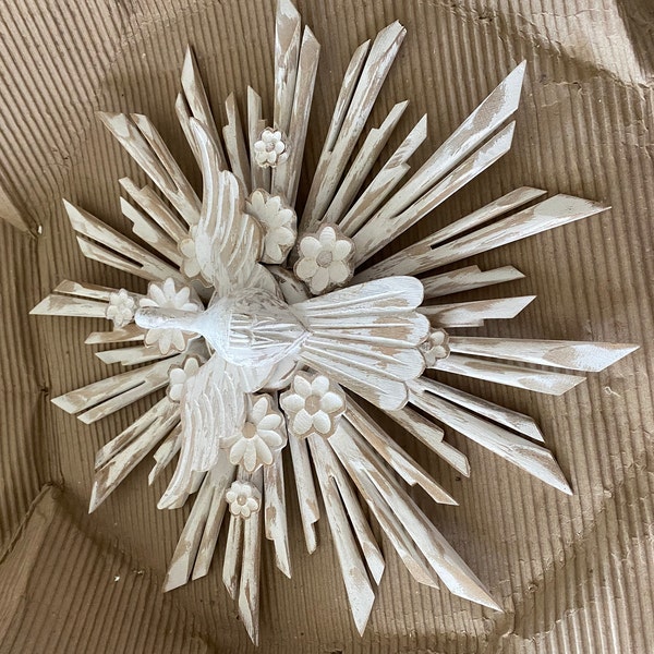 Holy Spirit of God 19 Wall Trinity Dove Statue Wood Plaque, Hand Carved ...