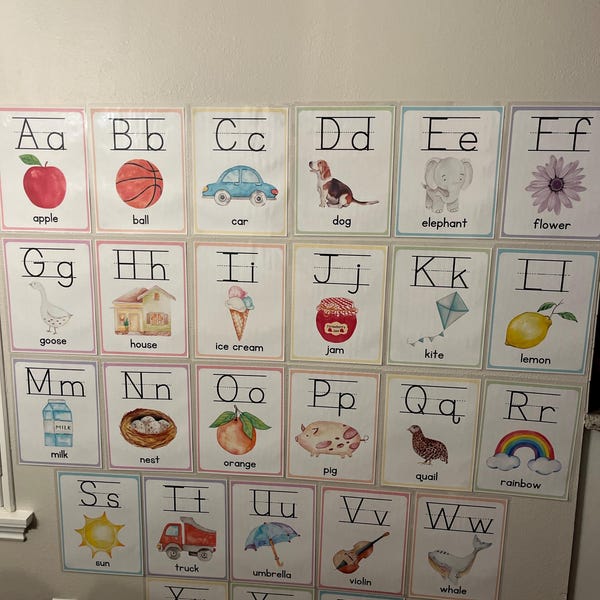 Alphabet Poster Classroom, ABC Posters Classroom, Alphabet Poster Print ...