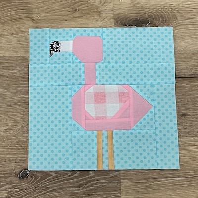 Standing Flamingo Bird Animal Summer Tropical Fun Quilt Block PDF ...