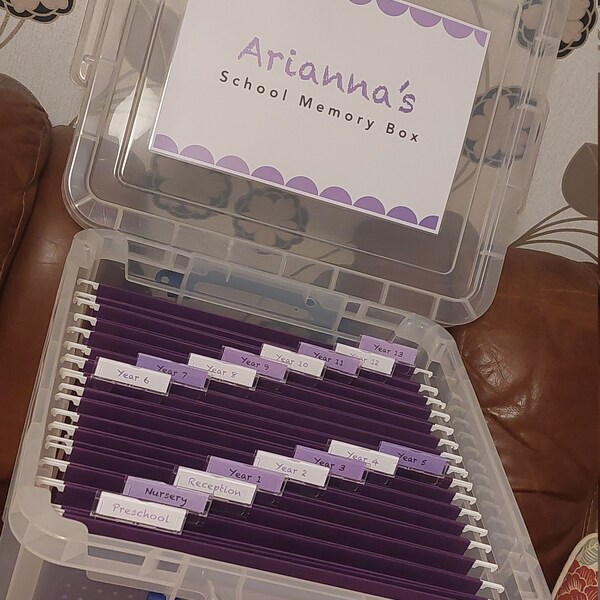 DIY Personalised School Memory Box - Digital Prints (US School Grading ...