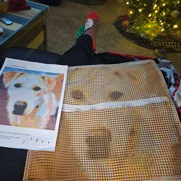 Blue Latch Hook Kits, Large Latch Hook Rug Kit for Adults Latch Hook ...