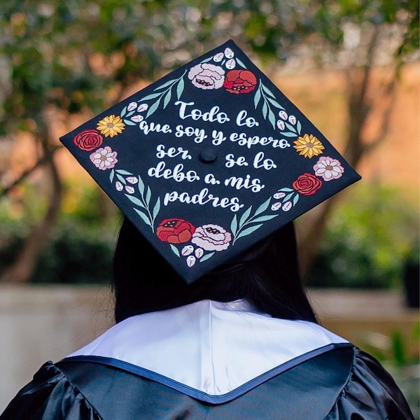 Embroidered Lavender Graduation Cap Topper | Grad Cap Decoration Topper ...