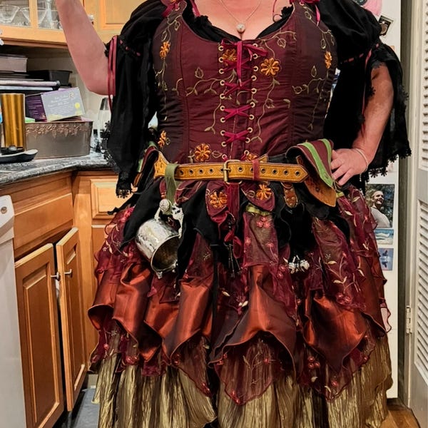 DDNJ 4pc Gilded Bodice W Tabs Chemise Skirts Plus Made Any Size ...