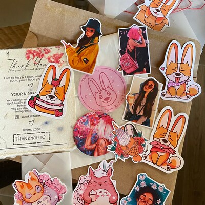 Shiny Glitter Stickers Pink & Blue - Etsy