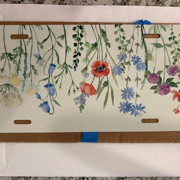 Wildflower License Plate, Cute Floral License Plate, Cute Car Accessory ...