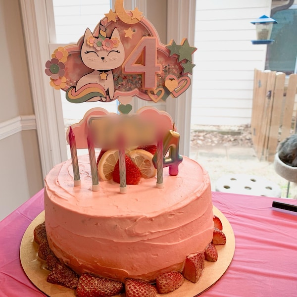 Boho Rainbow With Daisy Cake Topper Shaker - Etsy