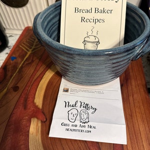 Bread Baker Pottery Bread Baking Pot in Blue Glaze 12 Recipes Included ...