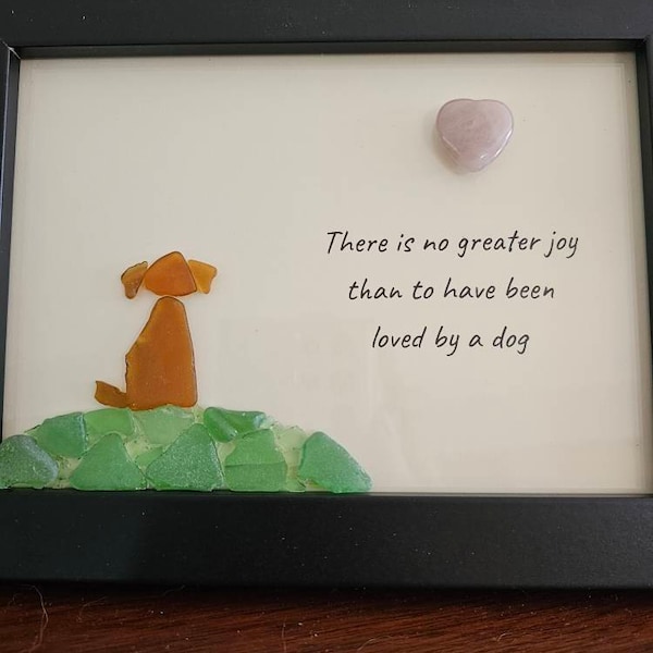 Sea Glass Art, Sea Glass Dog, A Dogs Love, Handmade, Personalize ...