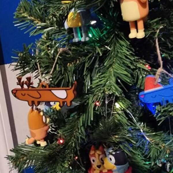 Bluey Inspired Long Dog Christmas Tree Ornament: Hide & Seek Game - Etsy