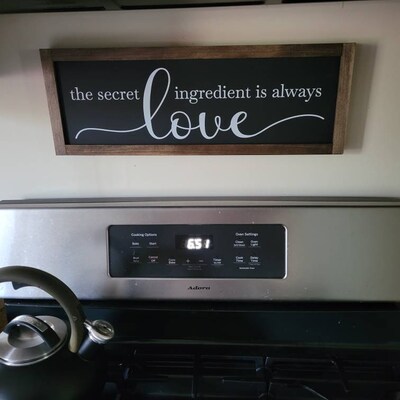 Kitchen Sign, the Secret Ingredient is Always Love Sign, Kitchen Wall ...
