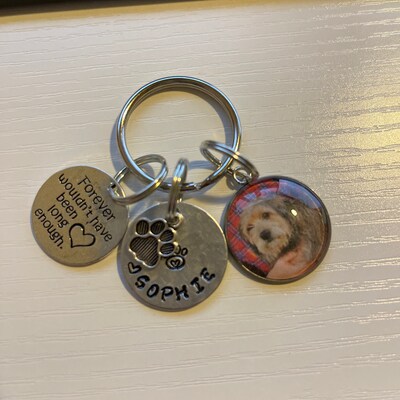Pet Photo Keychain, Photo Memorial Keychain, Cabochon Keychain, Dog ...