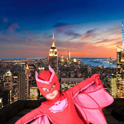 Superhero Background, Rooftop Digital Backdrop, City at Night Digital ...