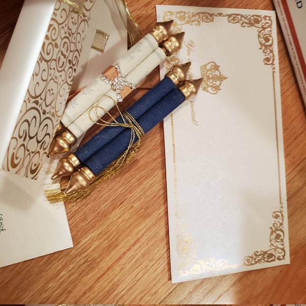 Cinderella Mini Scroll Invitation Sample Kit - Royal Theme, Scroll ...