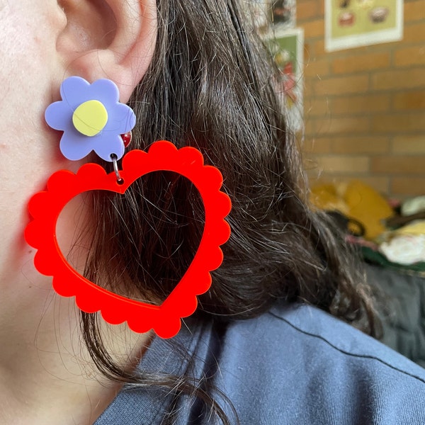 MONOCRHOME VORTEX 1960S Inspired Earrings - Etsy