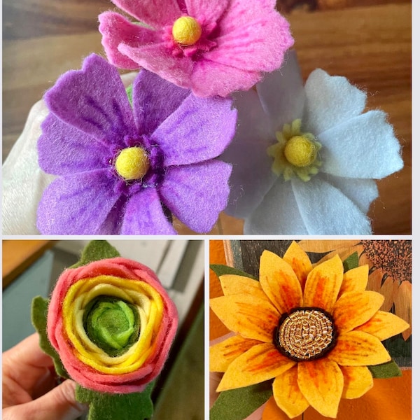 Felt Flower Bouquet Pattern Set - Instant Digital Download PDF & SVG ...