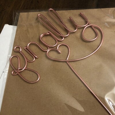 Rustic Cake Topper Wire Cake Topper Finally Wire Cake Topper Wedding ...