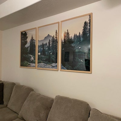 Nature Art Set of 3 Mountain Wall Art Landscape Print Set Lake Mountain ...
