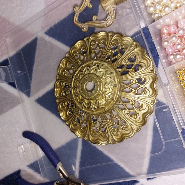 1 Pcs. Big Brass Bobeshe Brass Bobeche Bobesche Traforo MADE in ITALY ...