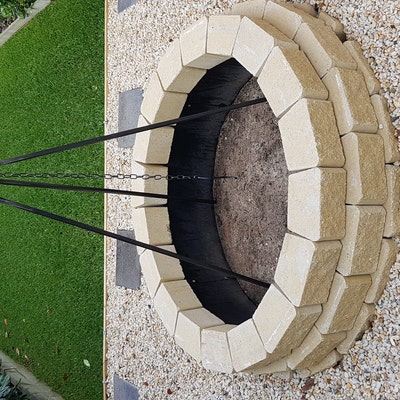 Wilderness Fire Pit With Grill and Pot Hangers - Etsy