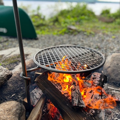 Heavy Duty, Hand Forged, Fire Pit Stake Grill - Etsy