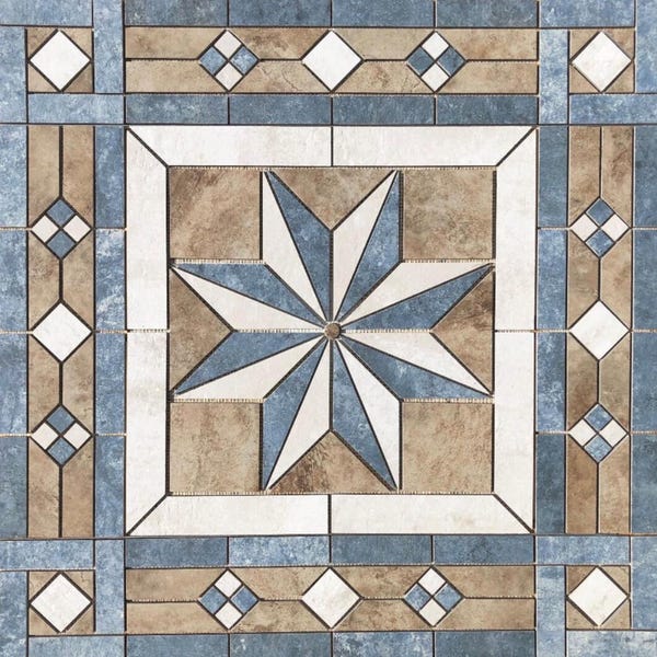 36" X 36" Tile Medallion Mosaic - Happy Floors Phoenix Tile Series - Etsy
