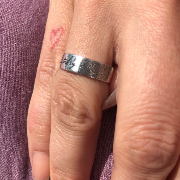 Personalized Finger Print Ring - Stacking Signature Ring - Actual ...
