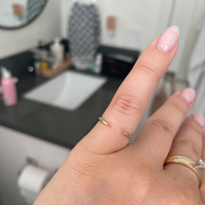 Gold Spiral Open Ring, Middle Finger Ring, 10K 14K 18K Gold Cuff Ring ...