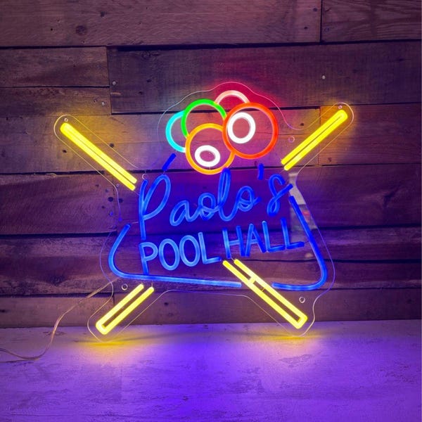 Pool Hall Neon Sign Pool Hall Led Sign Billiards Led Light Custom Neon ...