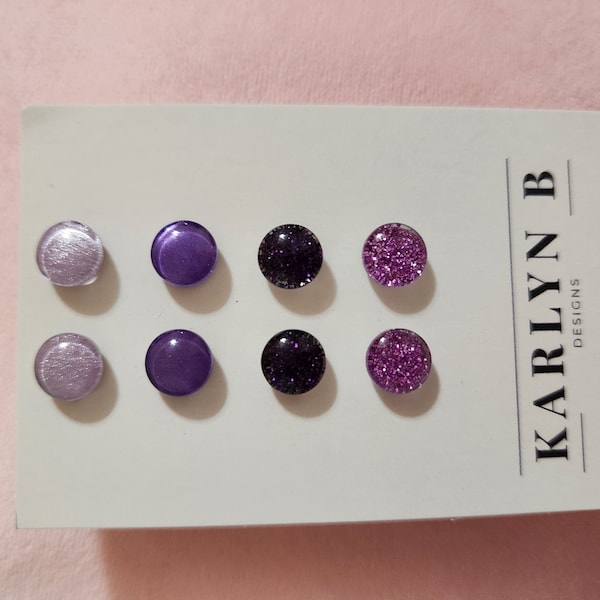 Build Your Own Four Pair Stud Earring Set - Colorful Dot Earrings ...