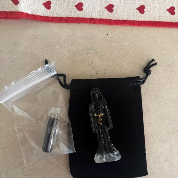 Holy Death Amulet, Holy Death Green Statue, Santa Muerte Amuleto, Santa ...