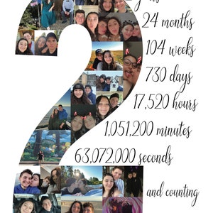 Personalize 1st Year Anniversary Photo Collage Gift 1 Year | Etsy