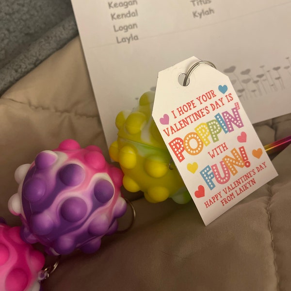 Valentine's Day Tag, Pop Valentine's Tag, Fidget Valentine Tag, Pop ...