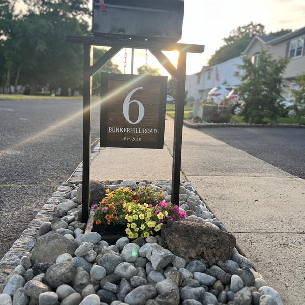House Numbers, Hanging Yard Sign, Handmade Sign, Personalized Address ...