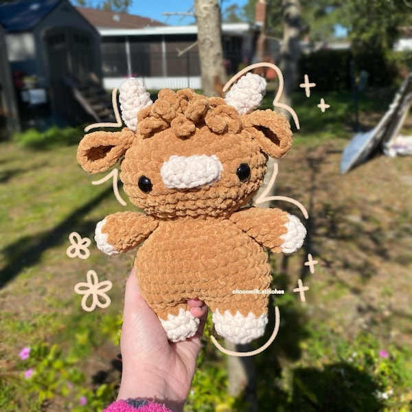 2-in-1 Strawberry Cows Crochet Pattern Bundle (amigurumi Highland Cow ...