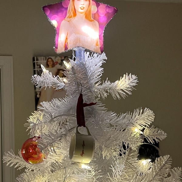 Taylor Swift Christmas Tree Topper Light up Star Eras Swiftie Custom ...