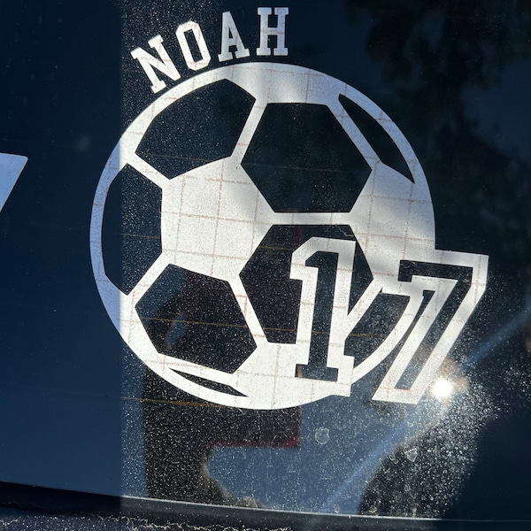 Custom Soccer Ball Decal With Name and Number/team Soccer Decal/car ...