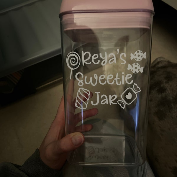 Personalised Sticker - Label - Decal for Sweet Jar - Add Your Own Name ...